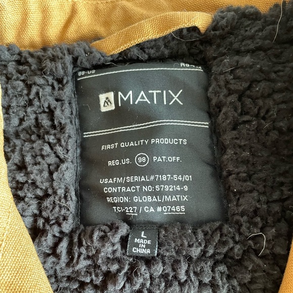 Matix | Jackets & Coats | Mens Matix Brown Jacket Sherpa Lined Large ...